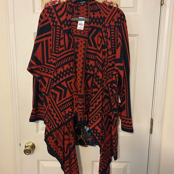 Simply Emma | Sweaters | Bnwt Size 3x Simply Emma Red And Navy Blue ...
